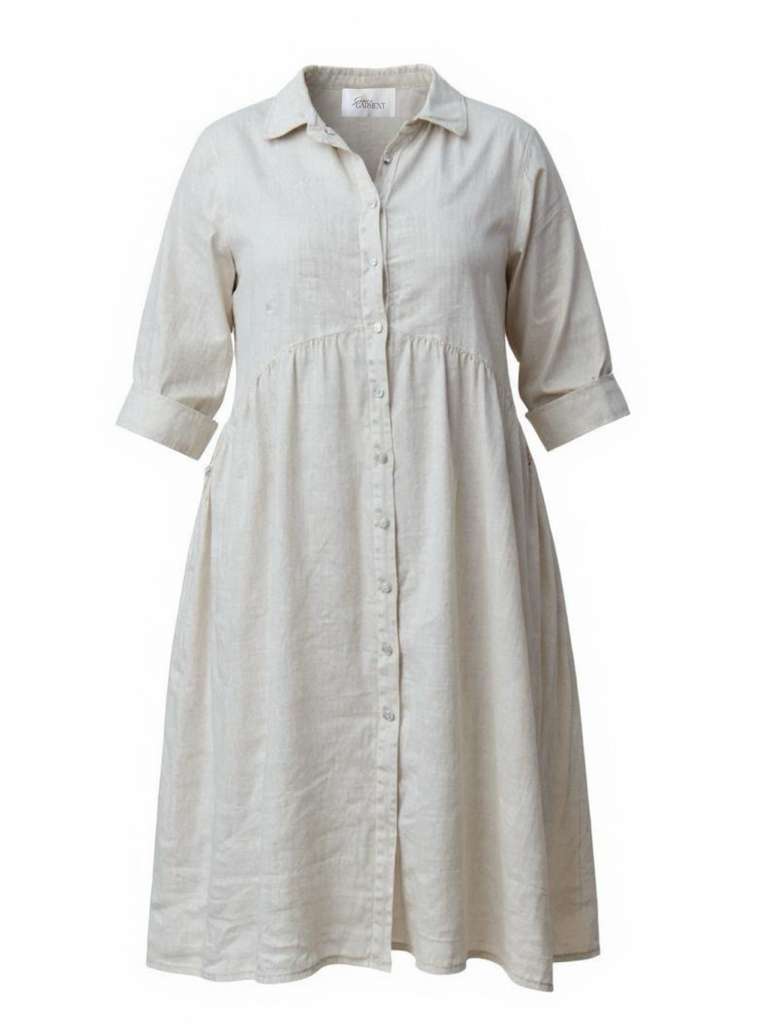 Linen Maxi Dress with Button Front - Sustainable Fashion | Grace & Garment